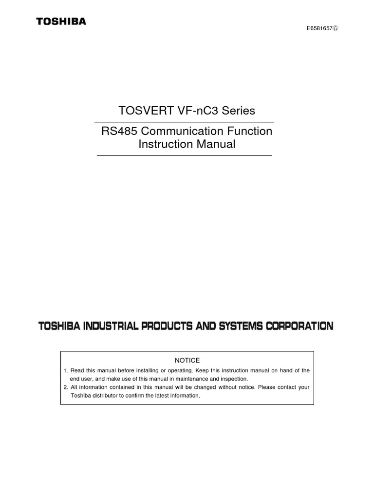 NC3 RS485 Communication Manual | PDF | Bit | Ascii