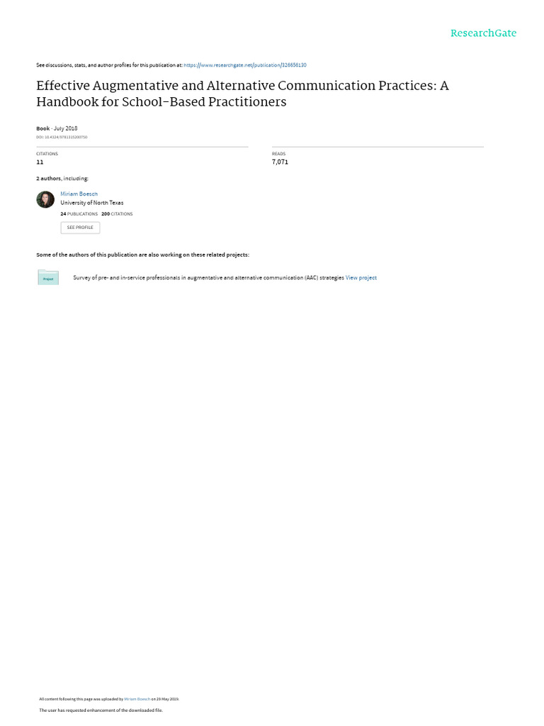 Effective Augmentative and Alternative Communicati | PDF | Word | Communication