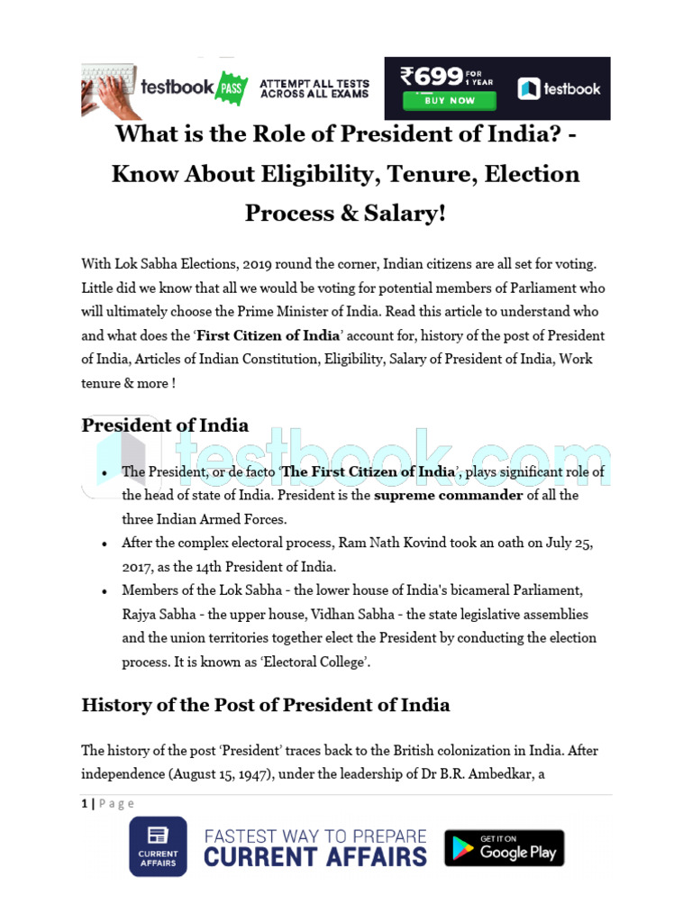 Understanding India's Presidential Role | PDF | Governance | Government