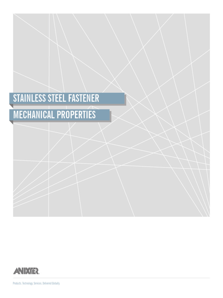 12F0011X0 Stainless Steel Fastener Mechanical Properties | PDF | Stainless Steel | Steel