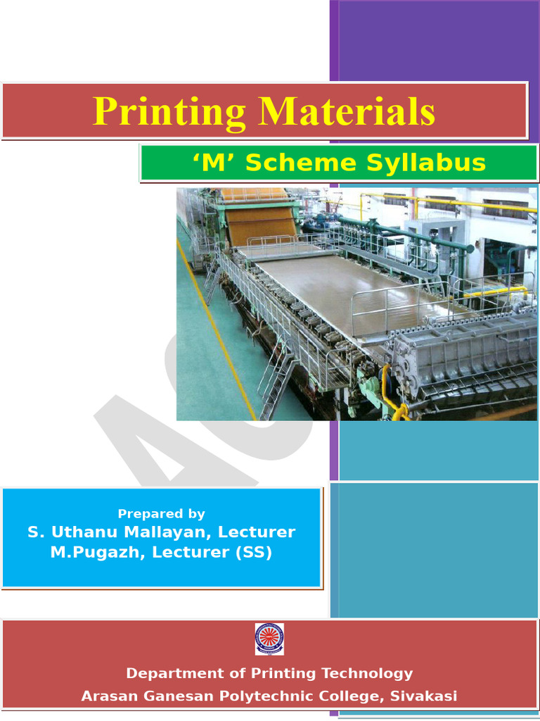 Printing Materials for Diploma Students | PDF | Pulp (Paper) | Paper