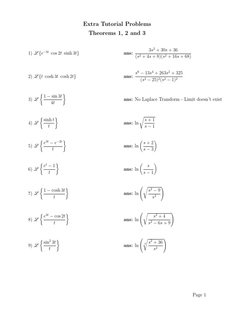 Extra Tutorial Theorems 1, 2 and 3 | PDF | Teaching Methods & Materials