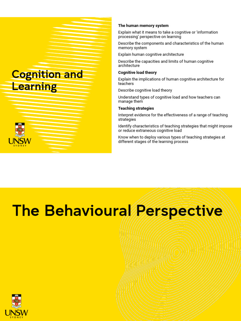 Lecture Slides Cognition Week1 Pdf Learning Behaviorism