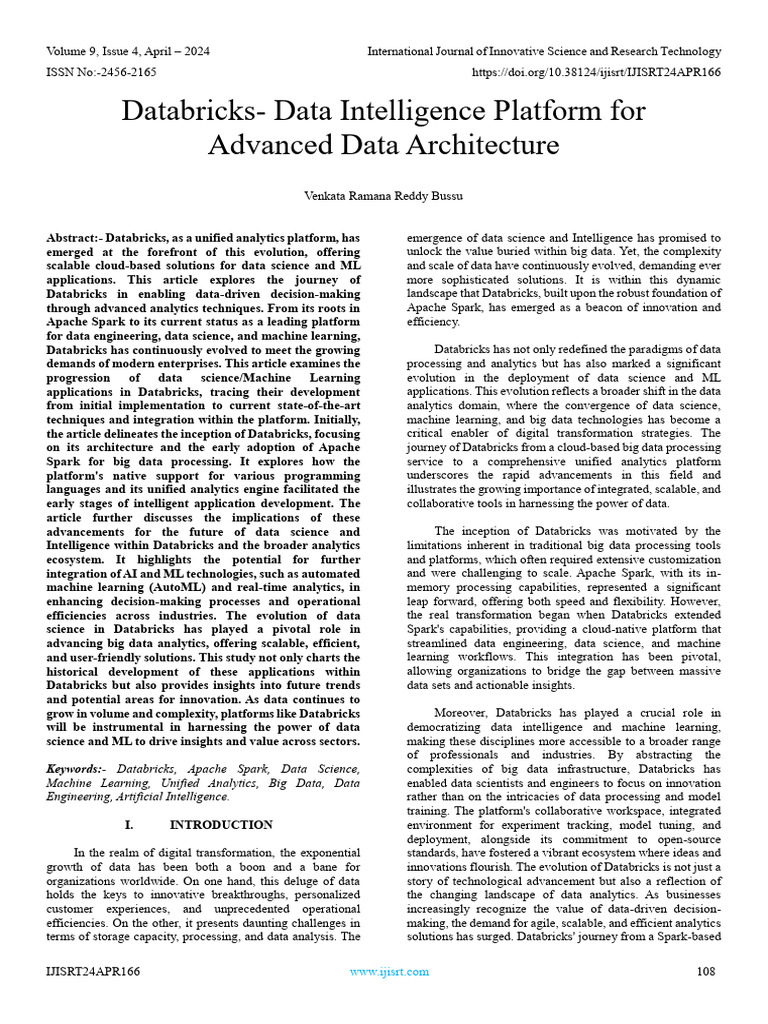 Databricks - Data Intelligence Platform For Advanced Data Architecture ... Databricks - Data Intelligence Platform For Advanced Data Architecture ...