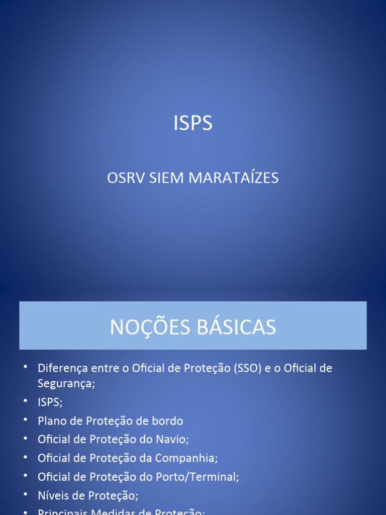 ISPS Training - Induction | PDF | Remessa | Transporte de água