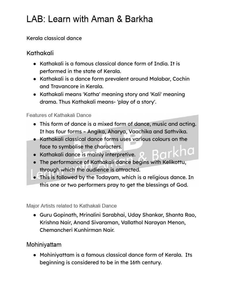 Indian Dance Forms | PDF