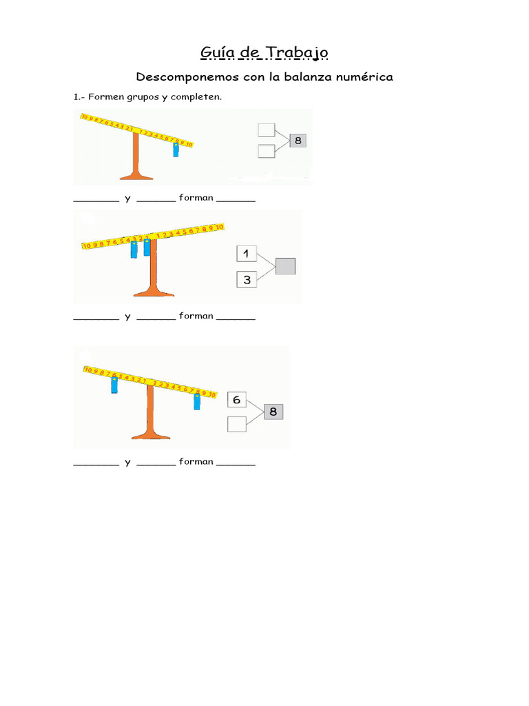 Componer y Descomponer Numeros Hasta El 10 | PDF | Crecimiento personal ...