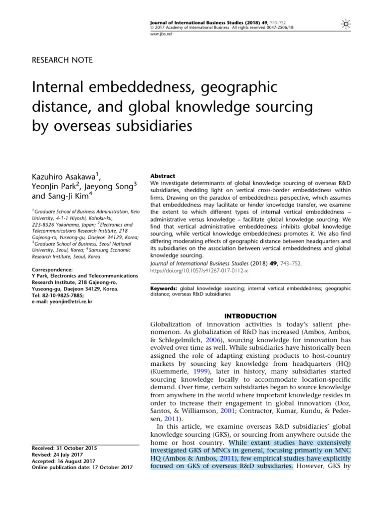 Internal Embeddedness, Geograp | PDF | United States Patent And ...