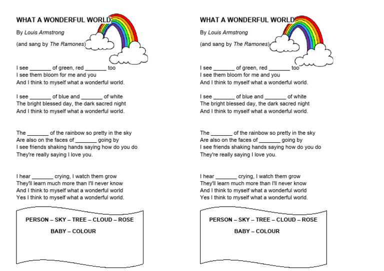 Louis Armstrong's "What a Wonderful World" Lyrics | PDF | Religion ...