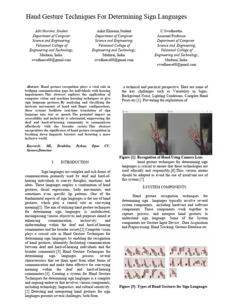 Hand Gesture | PDF | Computer Vision | Sign Language