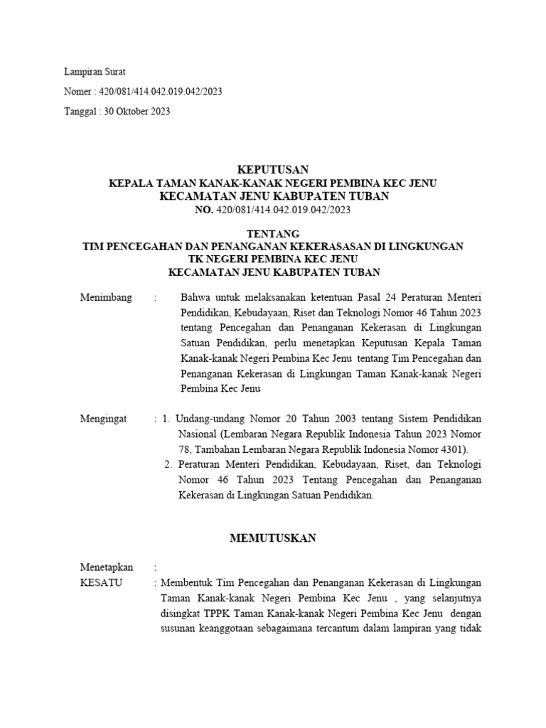 SK TPPK TK Negeri Pembina | PDF