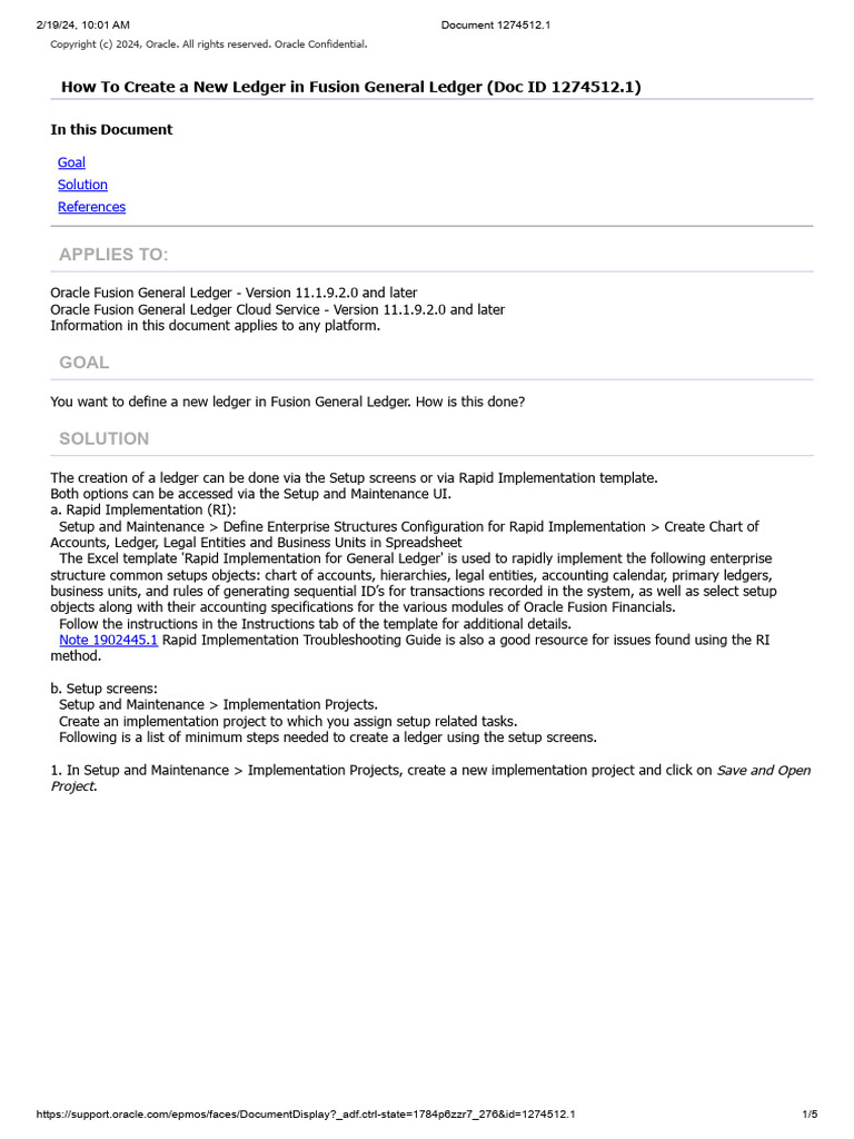 Create a Ledger | PDF | Scope (Computer Science) | Oracle Corporation