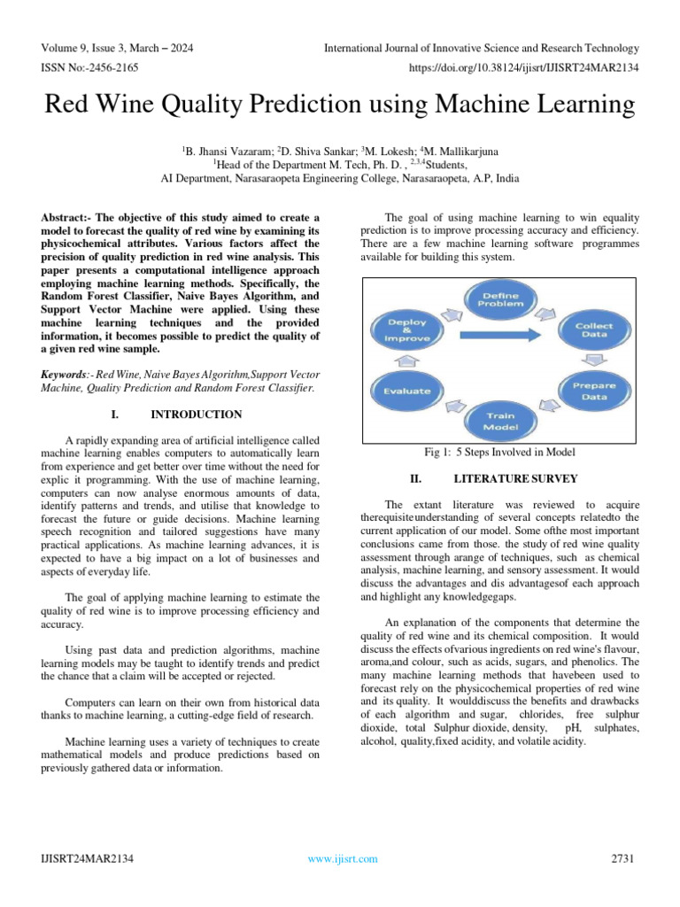 Red Wine Quality Prediction Using Machine Learning | PDF | Machine ... Red Wine Quality Prediction Using Machine Learning | PDF | Machine ...