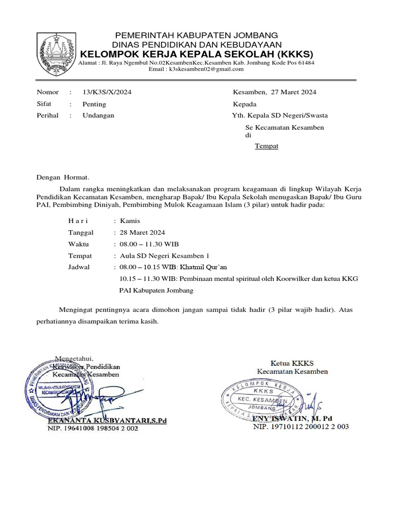 Undangan 3 Pilar | PDF