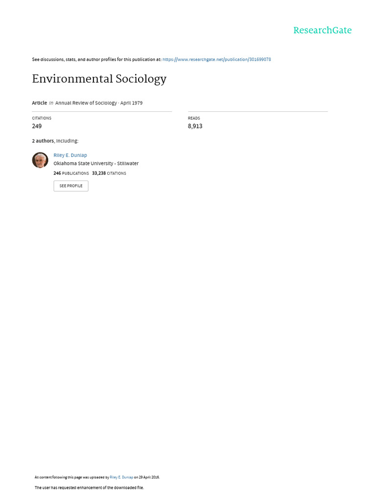 Ann Rev 1979 | PDF | Sociology | Environmentalism