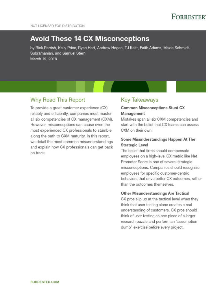 Forrester Report | PDF | Customer Satisfaction | Customer Experience