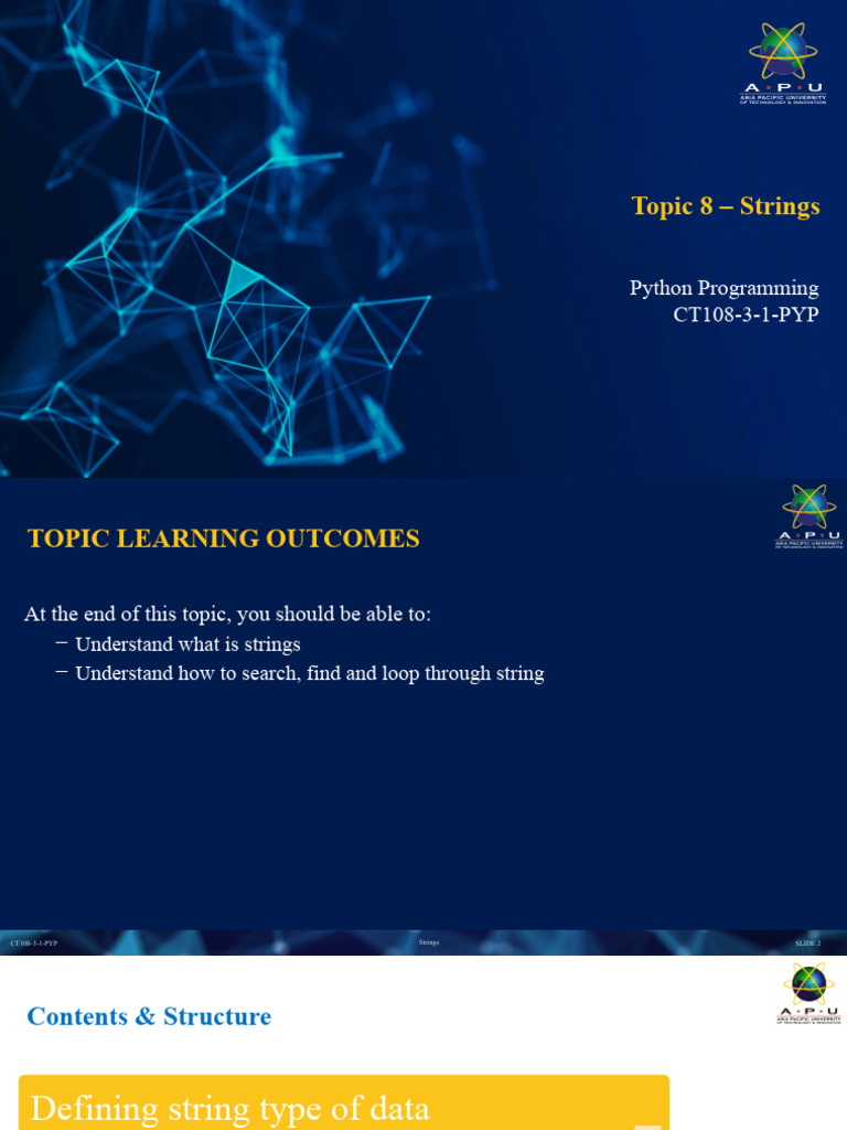 Topic 8 | PDF | String (Computer Science) | Computer Programming
