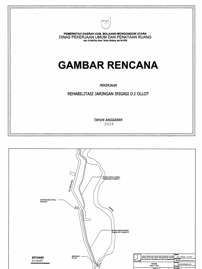 GAMBAR RENCANA Rehabilitasi Jaringan Irigasi D.I Ollot DAK | PDF