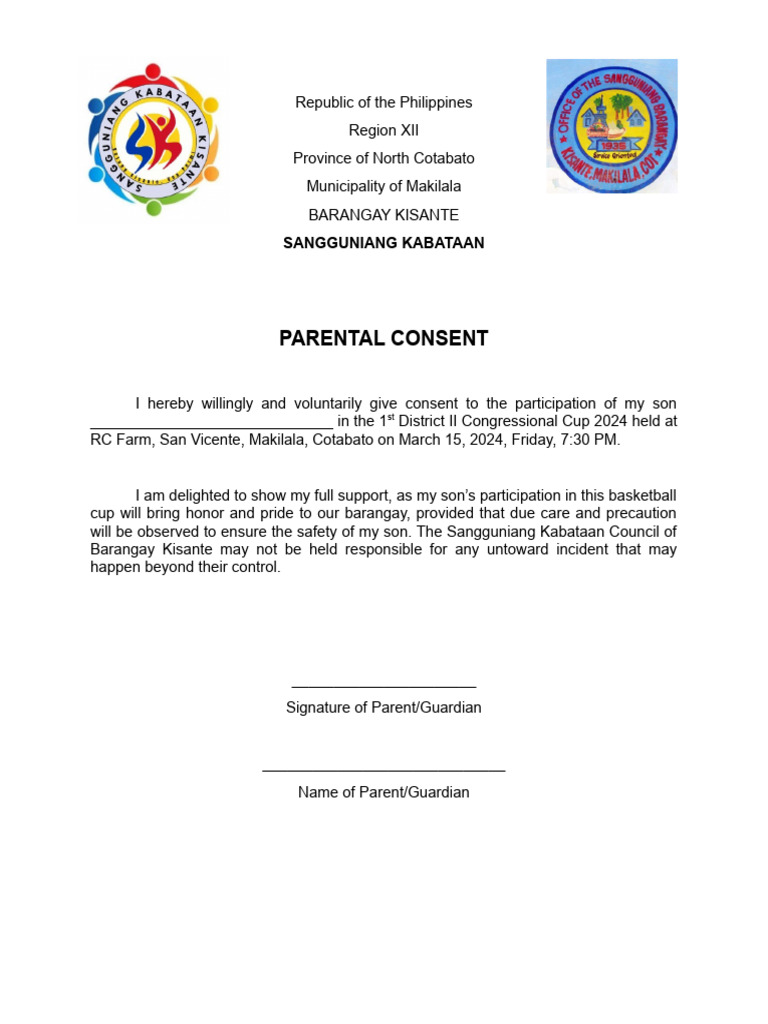 Parental Consent for Basketball Event | PDF