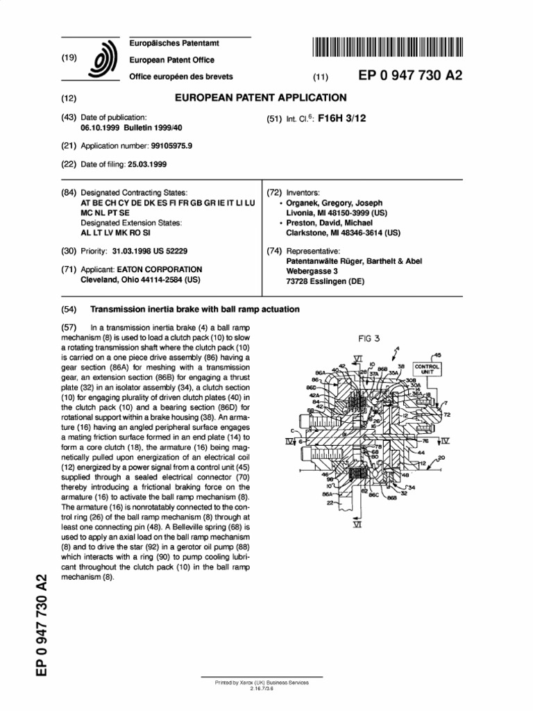 Transmission Inertia Brake Ball Ramp Actuation | PDF | Clutch ...