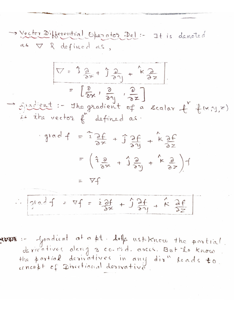 Gradient Directional Derivative Normal Vector Pdf