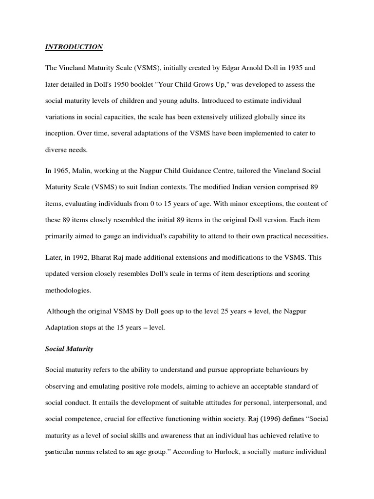 VSMS test report | PDF | Intelligence Quotient | Intellectual Disability