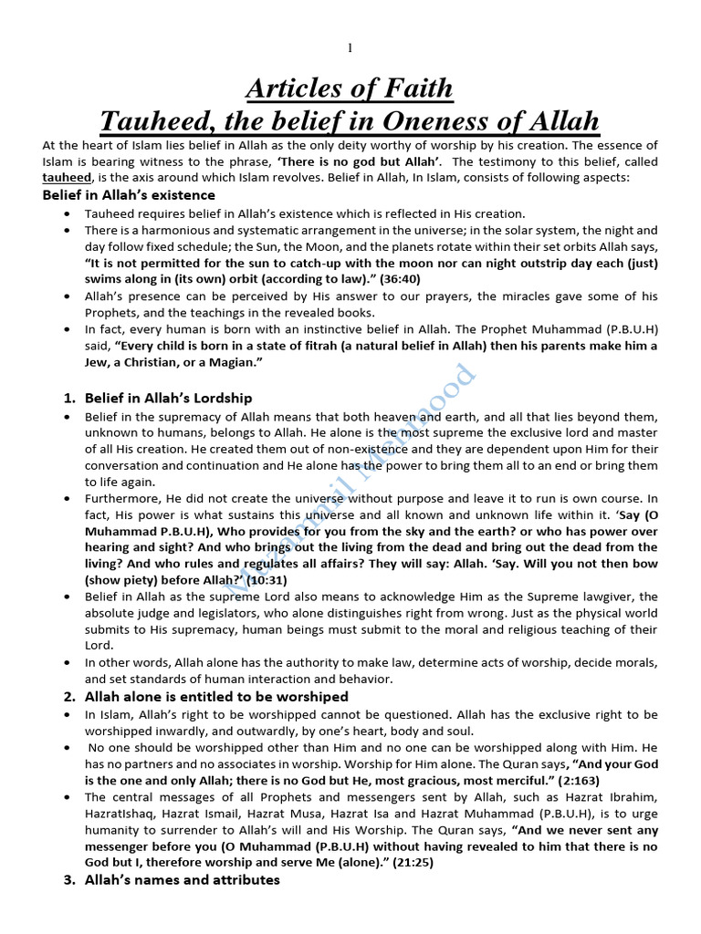 Articles Complete (Islamiat Olevel Muzammil Mehmood) | PDF | Prophets And Messengers In Islam ...