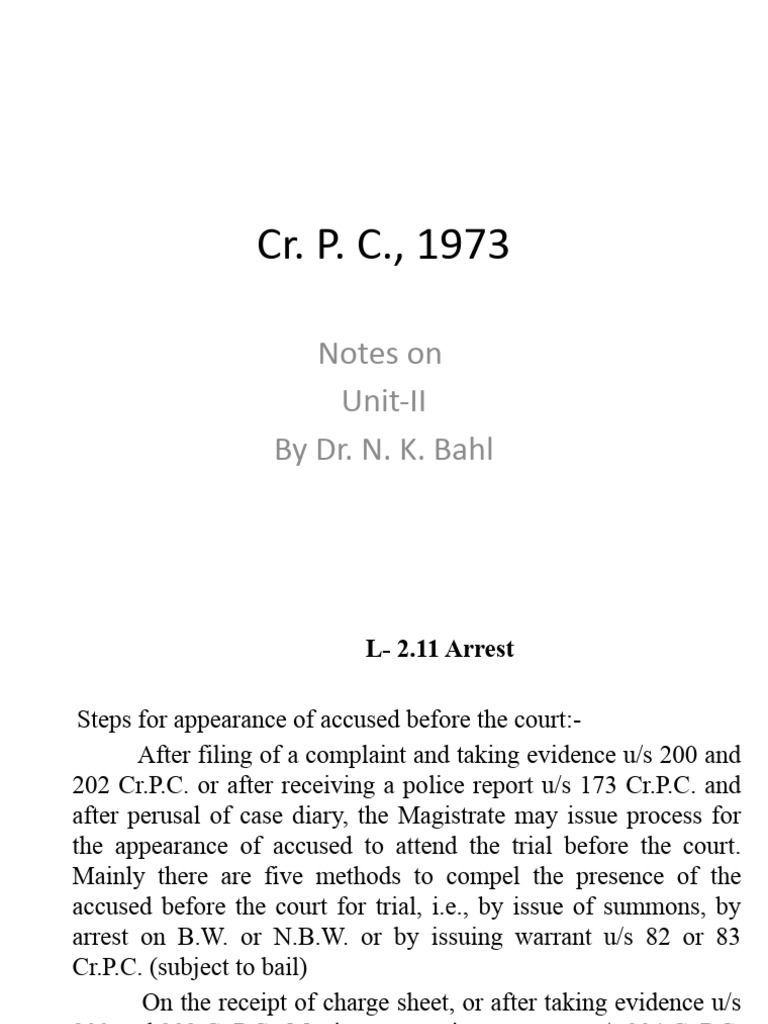 Unit-2 Cr.P.C. | Download Free PDF | Bail | Arrest Unit-2 Cr.P.C. | Download Free PDF | Bail | Arrest
