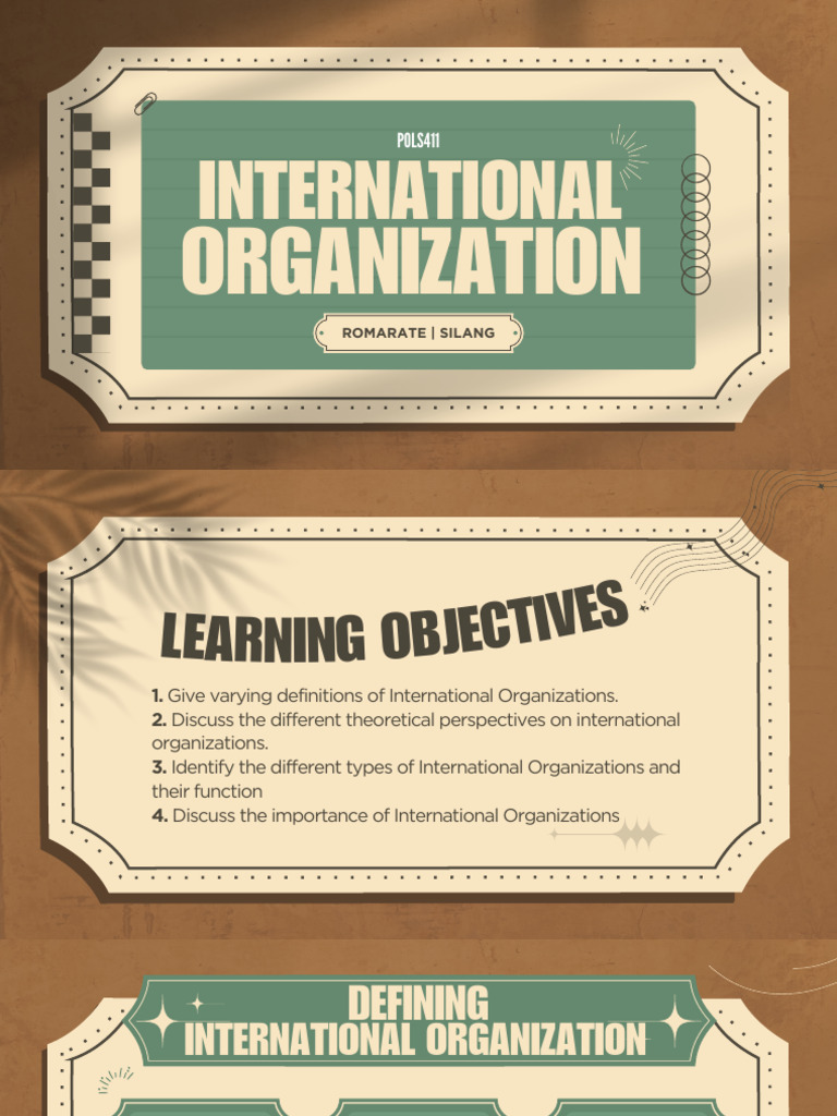 Internationa Organization - PPT | PDF | United Nations | International ...