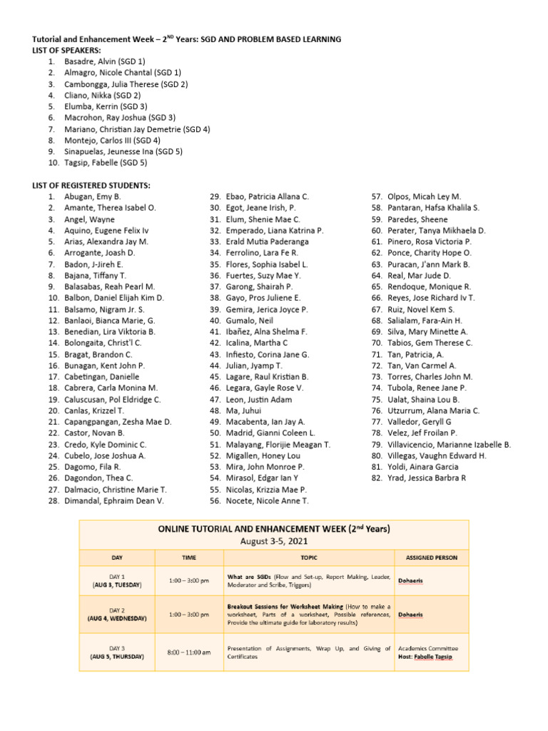 TUTORIAL-AND-ENHANCEMENT-WEEK-II_Program-Kit | PDF