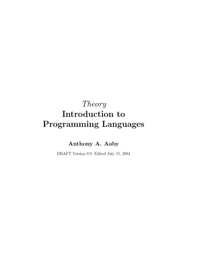 Theory Introduction To Programming Languages | PDF | Functional ...