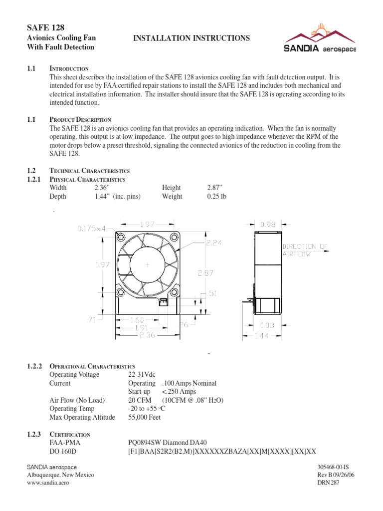 Avionic Cooling Fan - Installation - Manual | PDF | Electrical Circuits ...
