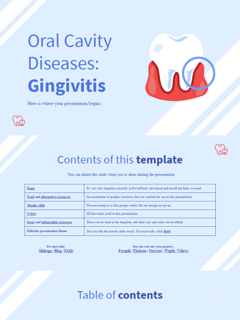 Oral Cavity Diseases_ Gingivitis by Slidesgo | PDF | Medical Diagnosis | Chronic Condition