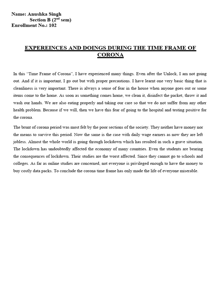 Corona Time Frame | PDF