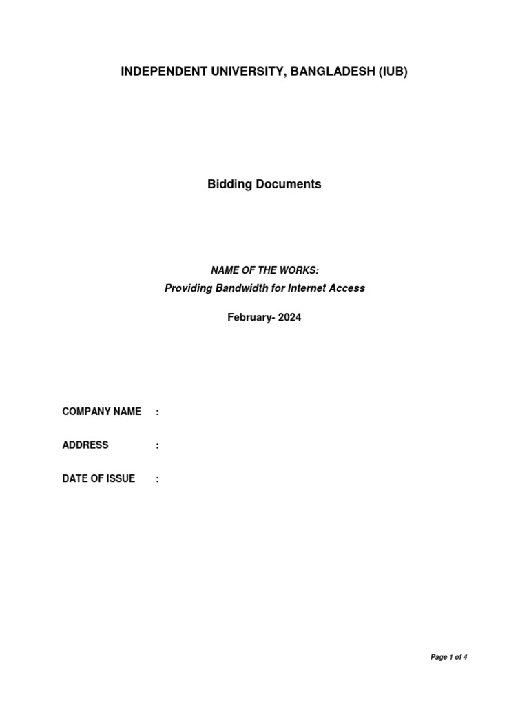 IUB Internet Bandwidth Tender 2024 | PDF | Internet Service Provider ...