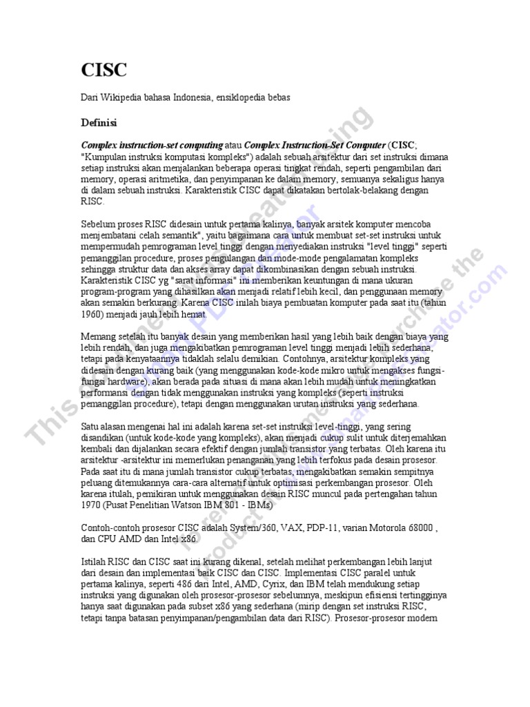 CISC | PDF