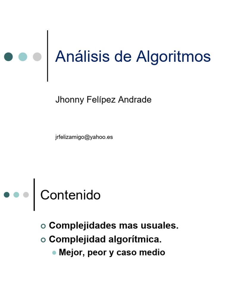 02-Análisis de Algoritmos2 | PDF | Teoría de la complejidad ...