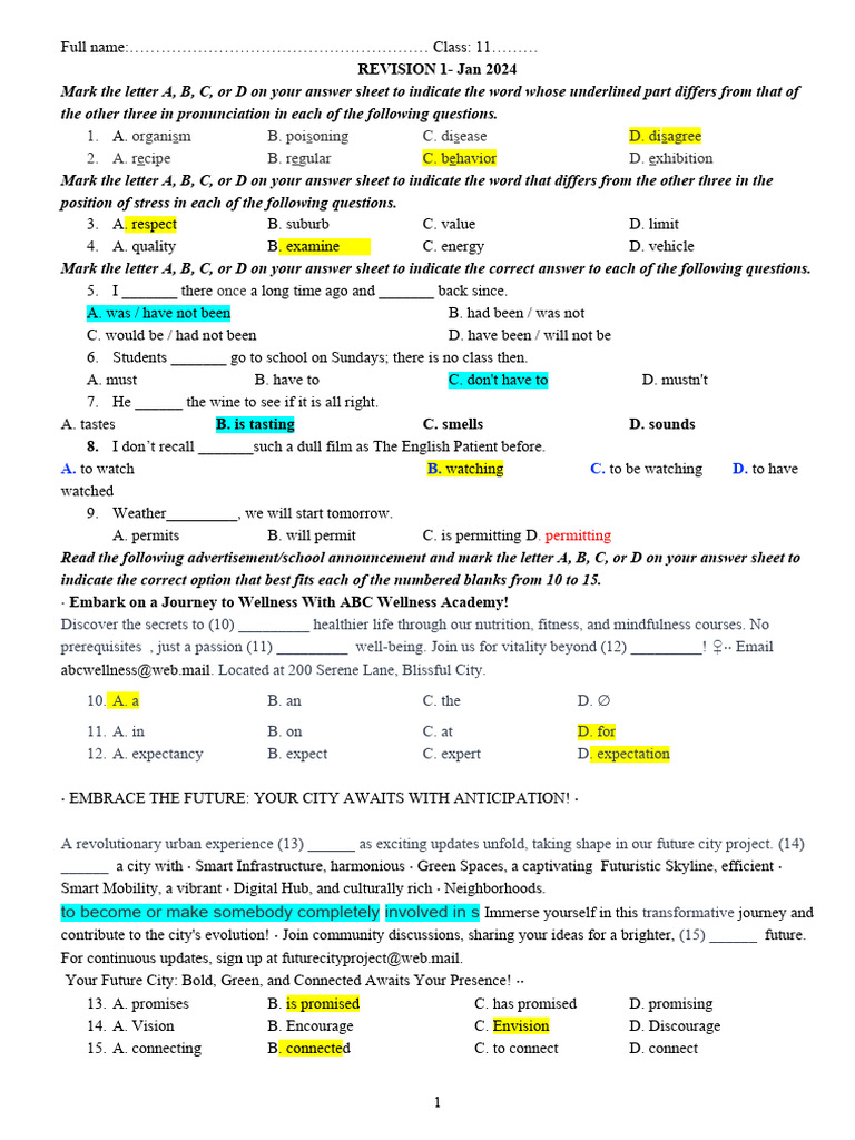 G1- Trang Nguyen - E11- form minh họa (1) - gv | PDF | Elizabeth Ii ...