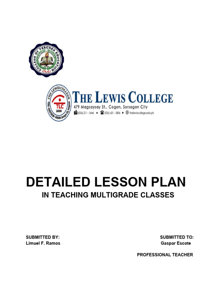 Detailed Lesson Plan: in Teaching Multigrade Classes | PDF