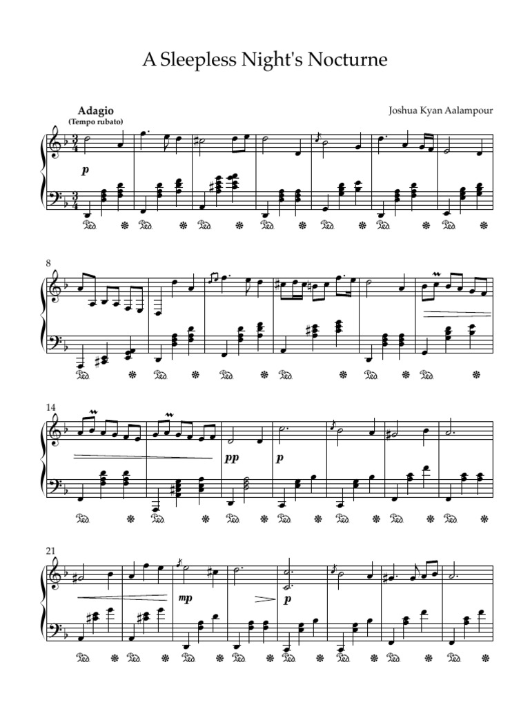 A Sleepless Night's Nocturne - Full Score | PDF