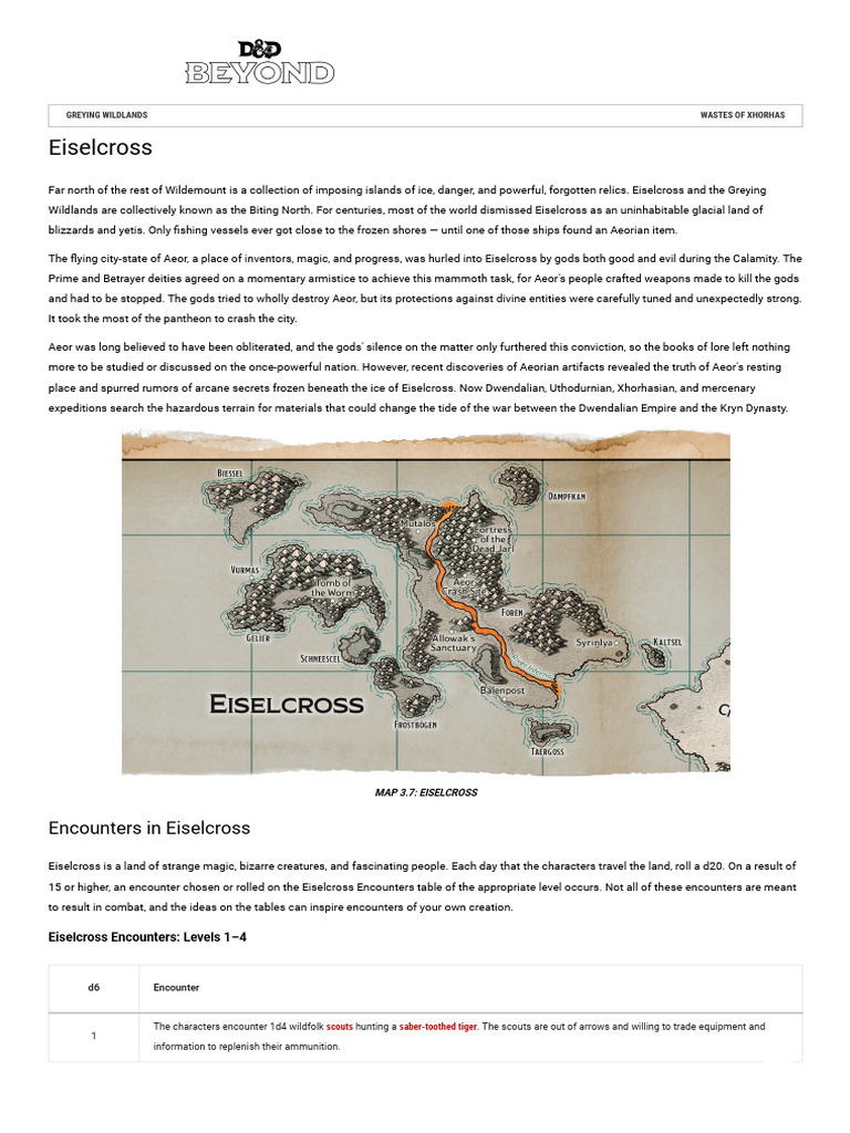 07 - Wildemount Gazetteer - Eiselcross - Explorer's Guide To Wildemount ...