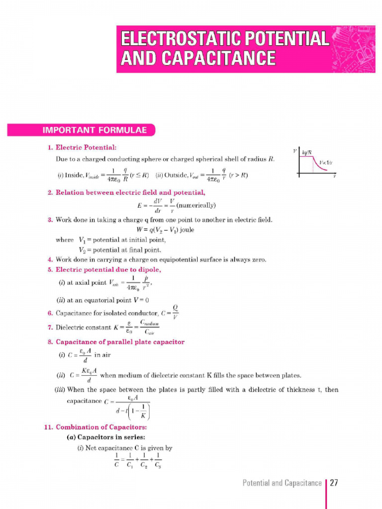 Electostatic Potential and Capacitance | PDF