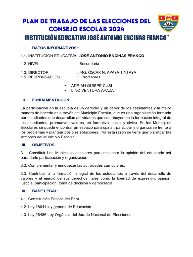 Plan - de Elecciones Mun. Escolar - 2023 Ok 02-11-23 | PDF | Elecciones | Alcalde