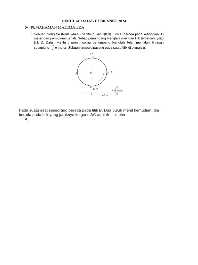 Simulasi Soal UTBK SNBT 2024 | PDF