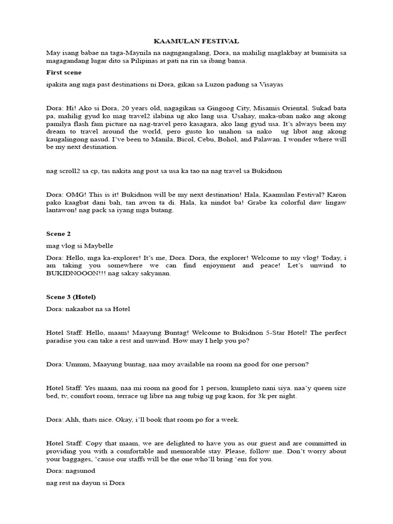 Kaamulan Festival - Script | PDF