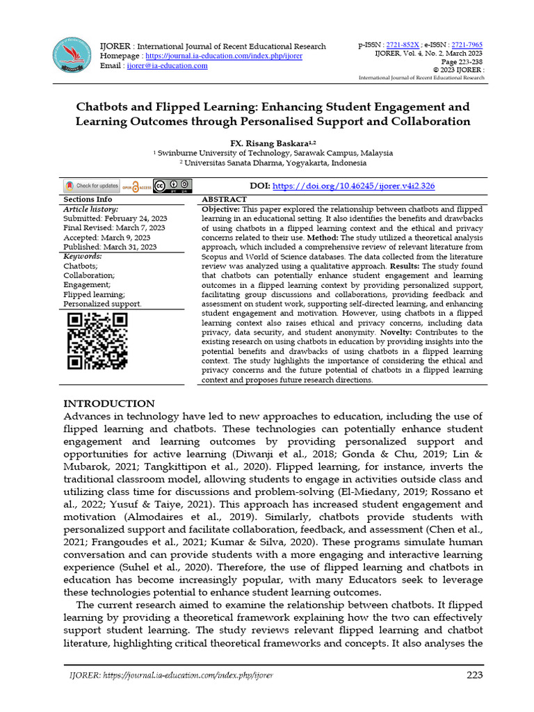 Chatbots and Flipped Learning Enhancing Student en | PDF | Learning ...