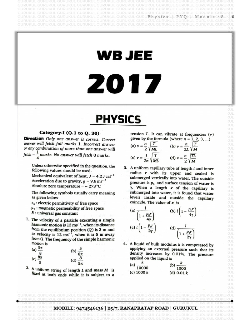 Phy m18 WB Jee | PDF | Network Architecture | Osi Model