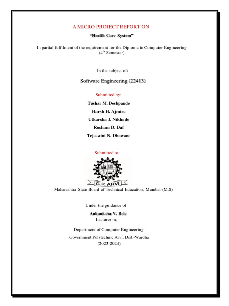 Sen Micro Final | PDF | Electronic Health Record | Health Care