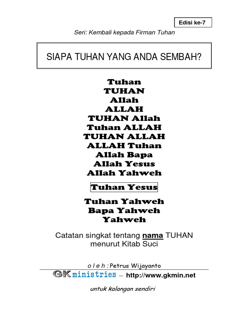 Siapa Yang Anda Sembah | PDF