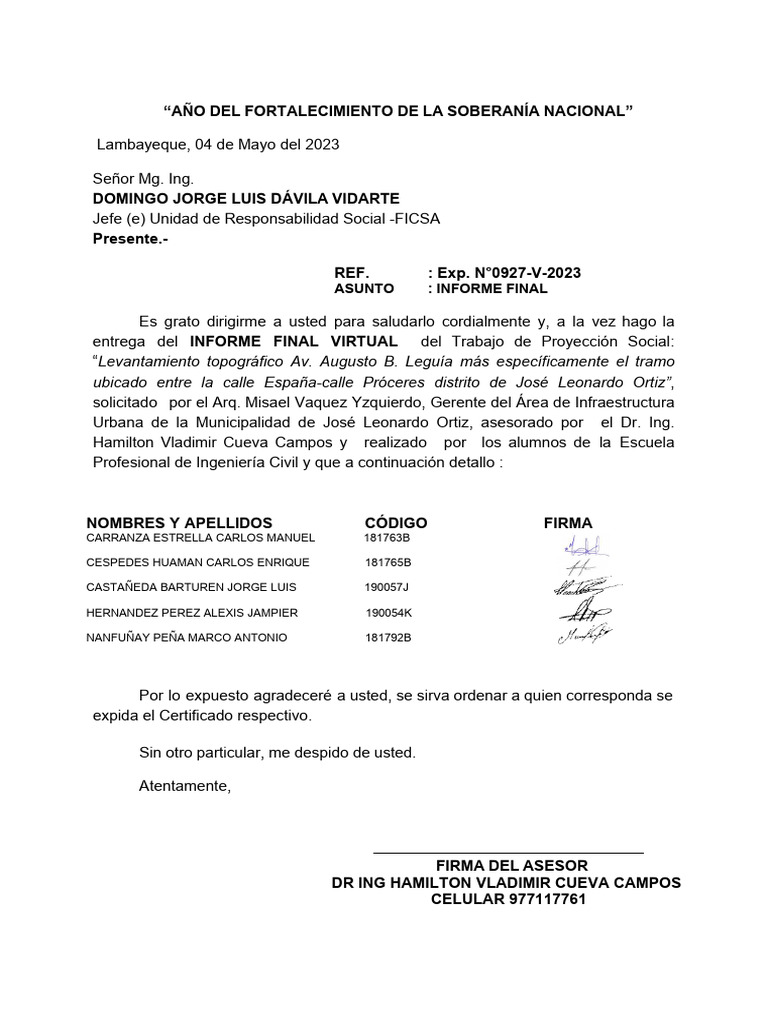 Formato de Informe Final | PDF